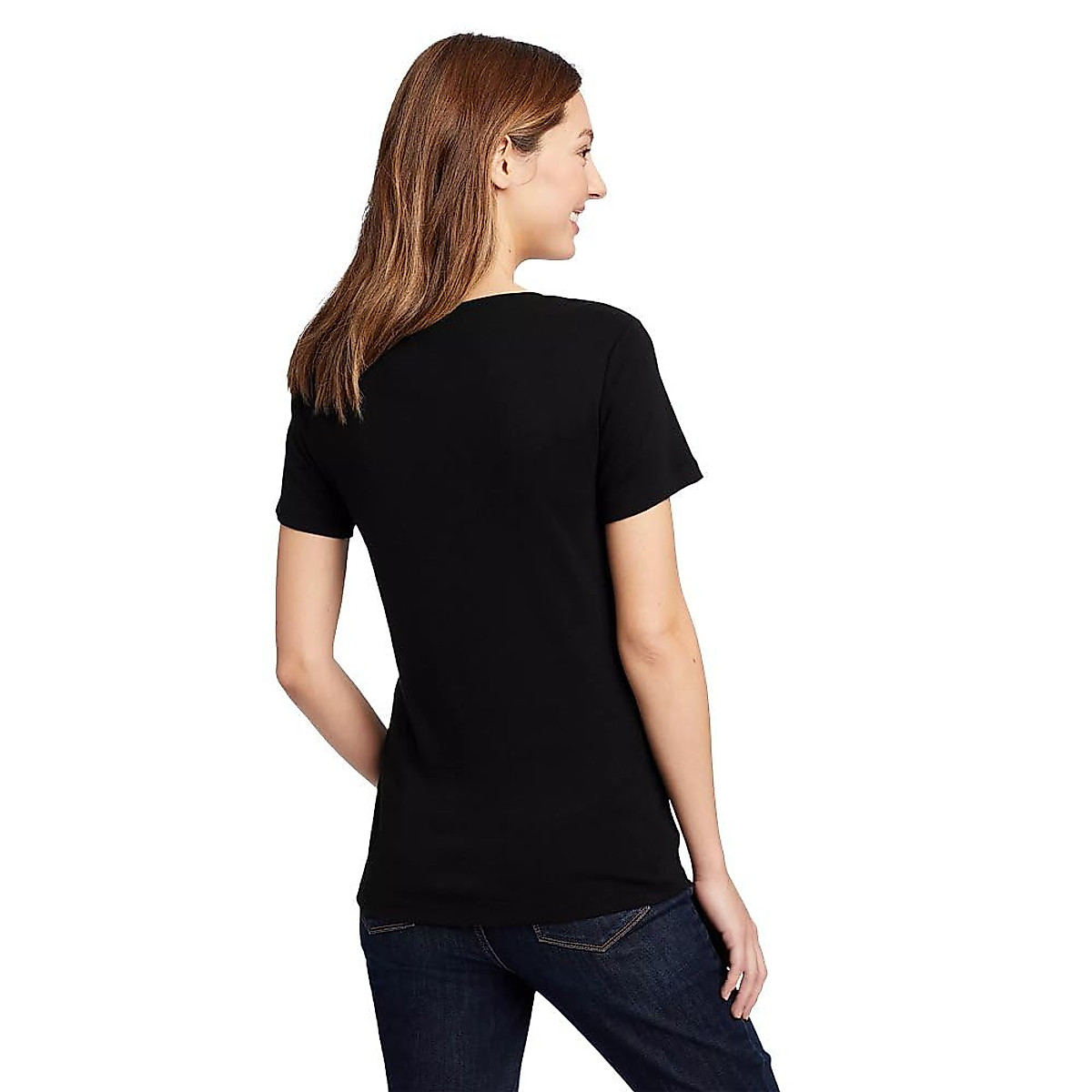 Eddie Bauer Women's Favorite Short-Sleeve Crewneck T-Shirt, Black, Medium