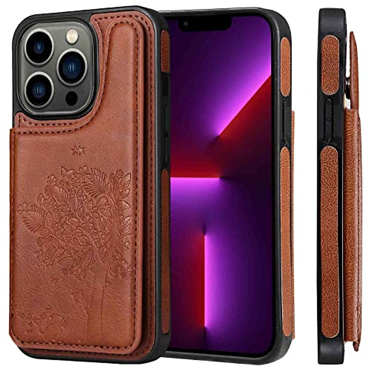 Fansipro Bumper Case Cover for Samsung Galaxy S9 Plus, Premium PU Leather Slim Fit Cover for Galaxy S9 Plus, 1 Card Slot, 1 Photo Frame Slot, Light Weight, Brown