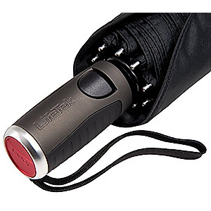 LifeTek Windproof Travel Umbrella - Compact, Automatic, Wind Resistant, Strong and Portable - Small Folding Backpack Umbrella for Rain Perfect for Men and Women - FX2 45 inch Black