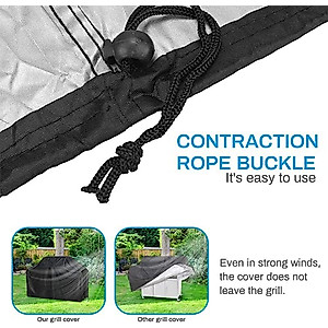 PATIOPTION BBQ Grill Cover 58inch Outdoor Barbecue Cover Gas Grill Cover Waterproof Weber Grill Cover Charbroil Grill Cover for Char Broil, Holland, Jenn Air, Dyna-Glo, Brinkmann, Nexgrill, Propane