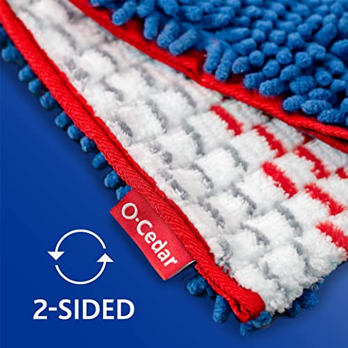 O-Cedar Hardwood Floor 'N More 3-Action Mop with 1 Extra Refill | Microfiber Mop with 3pc Handle | Use Wet or Dry, Red