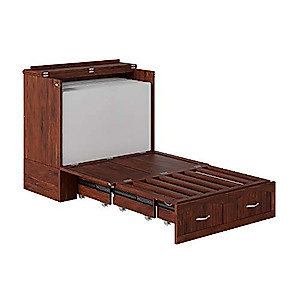AFI Southampton Murphy Bed Chest with Charging Station, Twin XL, Walnut