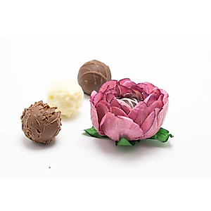 Handmade Paper Truffle Cups | Truffle Liners | Truffle Wrappers | Fominhas | candy cups for chocolate | Forminhas de Brigadeiro | candy liners - Pack of 30 - Truffilio (Paper, Peony Dusty Rose)