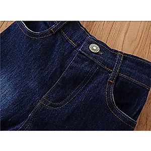 AwarFy Children Jeans Flare Pants Clothes Kids Girls Trousers Baby Toddler Tassel Pants Denim Girls (Dark Blue #8, 6-7 Years)