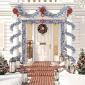 Sggvecsy 49.2Ft Christmas Silver Tinsel Garland Xmas Tree Decorations Christmas Metallic Twist Garland Ceiling Hanging Decorations for New Year Party Birthday Holiday Indoor Outdoor Supplies