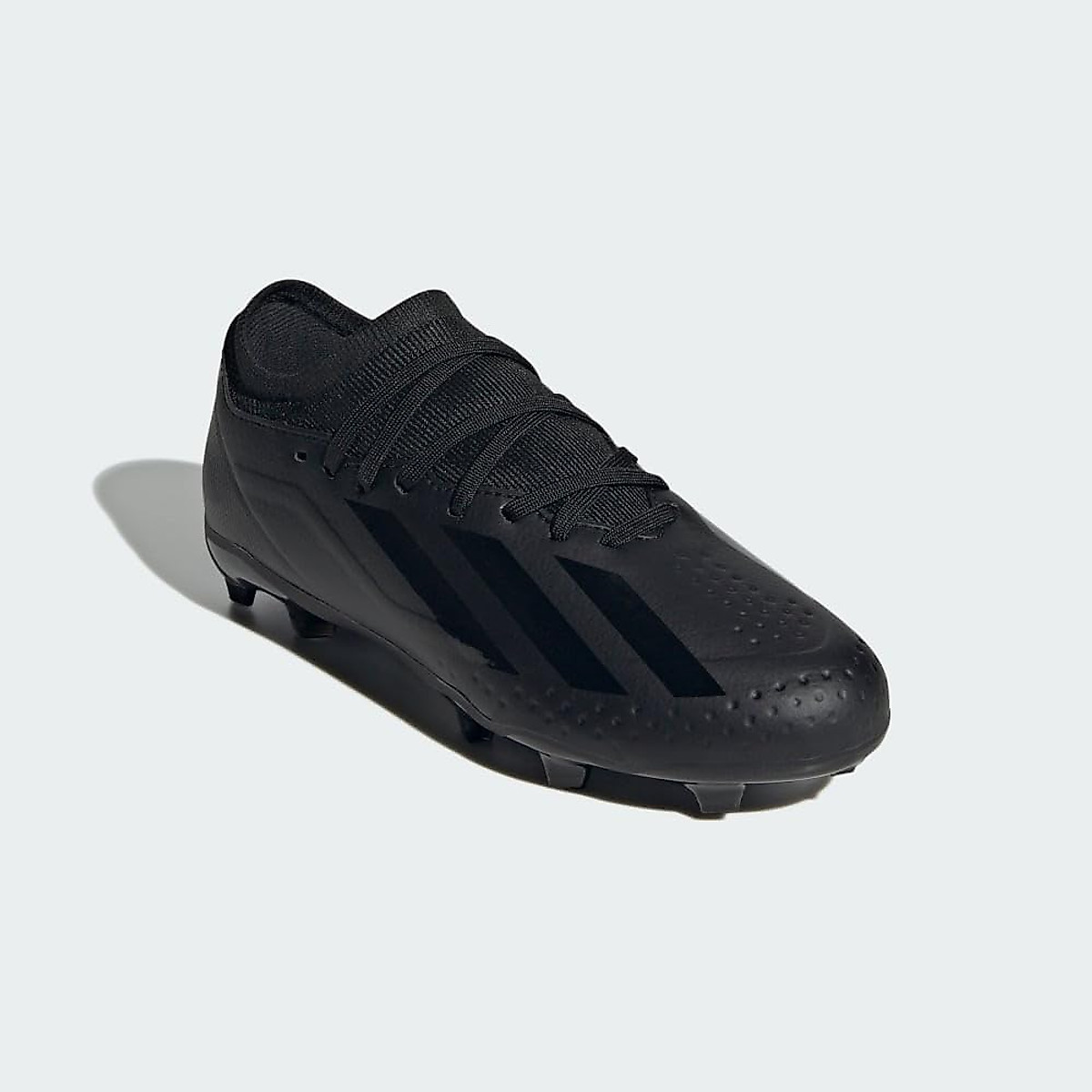 adidas X Crazyfast.3 Firm Ground Sneaker, Core Black/Core Black/Core Black, 3 US Unisex Little Kid
