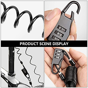 BESPORTBLE 2pcs Cable Lock Scooter Bike Bulk Beads Motorbike Chain Lock Anti- Bike Locks Bike Lock Password Lock Bike Ring Lock Motorcycle Bike Scattered Beads Accessories Steel Cable