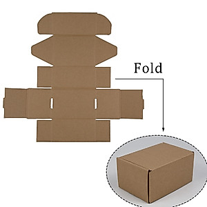 Sodissa 6x4x3 Inches Shipping Boxes Pack of 25, Brown Corrugated Cardboard Boxes for Small Bussiness