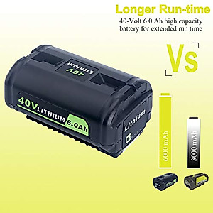 Lasica Replacement for Ryobi 40V 6.0Ah Battery, Compatible with Ryobi 40-Volt Collection Cordless Power Tools RY405010 RY40890VNM OP4040 OP4050A OP40601 OP40201 OP4026 OP4030 OP4060 Lithium Battery