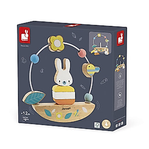 Janod - Pure Bead Maze and Rocking Rabbit - Ages 1+ - J05149, White