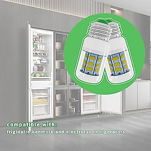 LaWana KEI D34L Refrigerator Bulb Replacement for Frigidaire 5304511738 LED Refrigerator Light Bulb Replace AP6278388 PS12364857 AP6278388 4584444 (D34l Bulb 3.5W 2 Pack)