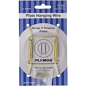 Plymor Shiny Gold Finish Wall Mountable Plate Hanger, 3.125" H x 1.75" W x 0.5" D (For Plates 3.5" - 5")