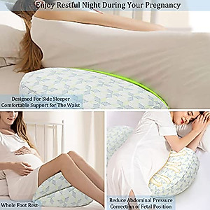 Coldew Pregnancy Pillows for Sleeping, Maternity Pillow for Pregnant Women, Soft Pregnancy Body Pillow with Detachable and Adjustable Pillow Cover - Support for Belly, Back, Legs, Hips (Golden, Small)