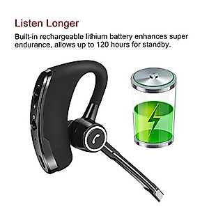 V8s Bluetooth Headset Car Wireless Earpiece Handsfree 120H Standby Time Business Style Bluetooth Earpiece Headphone Clear Voice Capture in-Ear Wireless Earbuds for Cellphone