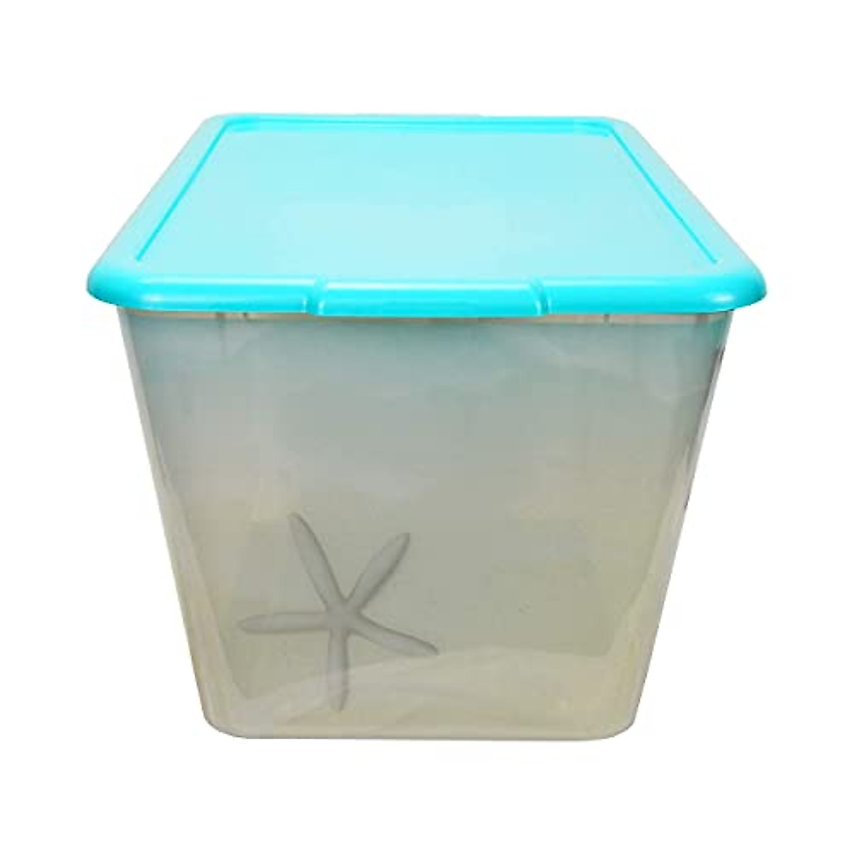 SIMPLYKLEEN 14.5-gal. Reusable Stacking Plastic Storage Containers with Lids, Seaside Beach (Pack of 4) Made in the USA