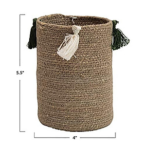Creative Co-Op Hand-Woven Seagrass Bottle Holder Baskets, Green