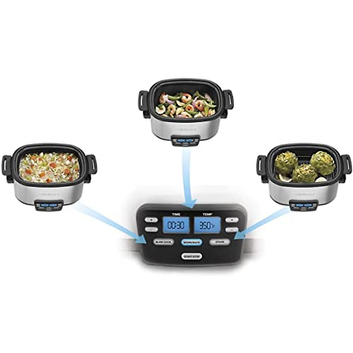 Cuisinart MSC-600 3-In-1 Cook Central 6-Quart Multi-Cooker: Slow Cooker, Brown/Saute, Steamer