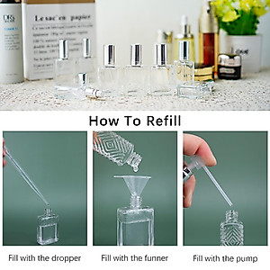 YU FENG 12pcs Refillable Glass Atomizer Spray Bottles with Funnels Pipettes Dispenser for Perfume,Fragrance,Lotion,Essential Oil