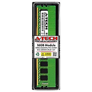 A-Tech 16GB RAM for Dell PowerEdge T340 | DDR4 2666MHz PC4-21300 ECC Unbuffered UDIMM 2Rx8 Server Single Memory Upgrade Module (Replacement for SNPVDFYDC/16G, AA335286, VDFYD, 0VDFYD) V2