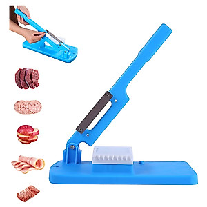 Multifunctional Table Slicer, 2023 Upgraded Manual Meat Slicer, Portable Frozen Meat Cutter Machine, Hand Fruit Bread Vegetable Beef Mutton Roll Slicing Machine for Home Cooking Hot Pot (Blue)