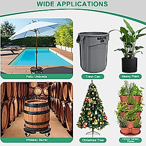 sanyi Plant Caddy with Wheels Heavy Duty, 15-21" Adjustable Plant Stand with Wheels, Large Plant Dolly Cart for Vertical Garden Tower, Vertical Planters, Patio Umbrella Base, Plant Pots, Trash Can