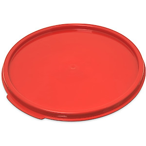 Carlisle FoodService Products Storplus Round Food Storage Container Lid with Stackable Design for Catering, Buffets, Restaurants, Polypropylene (Pp), 6 To 8 Quarts, Red