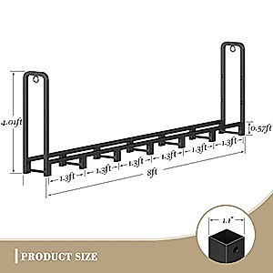 Hokut Firewood Rack Outdoor with Waterproof Cover - Upgraded Heavy Duty 8ft Log Rack Indoor Holder - Adjustable Fire Wood Racks - Black Storage Organizer Stand Tool for Fireplace