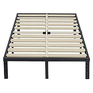 ZIYOO King Size Bed Frame 14Inches High 3 Inches Wide Wood Slats with 3500 Pounds Heavy Duty Support for Foam Mattress, No Box Spring Needed, Easy Assembly, Noise Free