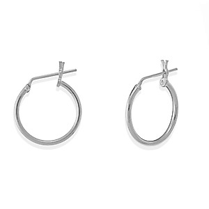 Boma Jewelry Sterling Silver Classic Snap Down Closure Tube Hoop Earrings (.5 Inch Hoop)