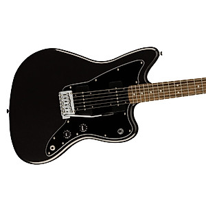 Fender Squier Affinity Jazzmaster - Metallic Black Bundle with Frontman 10G Amplifier, Instrument Cable, Gig Bag, Tuner, Strap, Picks, and Austin Bazaar Instructional DVD