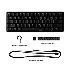HyperX Alloy Origins 60 - Mechanical Gaming Keyboard, Ultra Compact 60% Form Factor, Double Shot PBT Keycaps, RGB LED Backlit, NGENUITY Software Compatible - Linear HyperX Red Switch