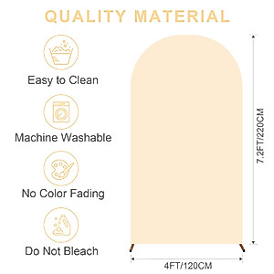 Fitted Wedding Arch Cover 7.2FT Pink Spandex Fabric Suitable for Wedding Arch Backdrop Stand, Birthday, Party, Baby Shower Banquet Arch Decoration (Pink, 7.2FT*4FT)