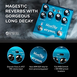 Strymon blueSky V2 Guitar Effects Pedal with Studio Quality Plate, Room and Spring Reverbs, for Electric and Acoustic Guitar, Synths, Vocals and Keyboards