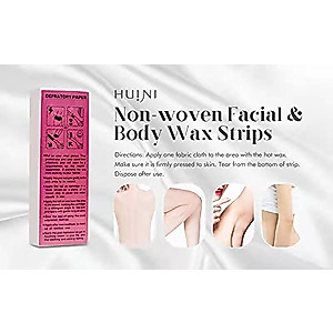 Huini Non-Woven Facial & Body Wax Strips Salon Spa Home Use 160 Count