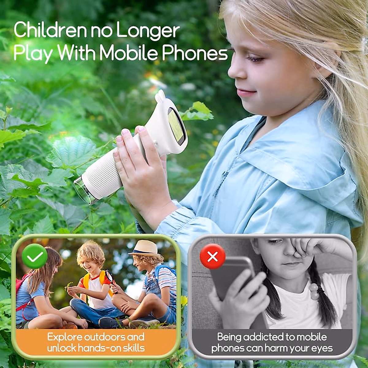 Portable Digital Microscope for Kids, Pocket Handheld Microscope Camera with 2'' Inch Screen, Educational Science Christmas Birthday Gifts for Age 3 4 5 6 7 8 9 10 11 12 Girls Boys - Orange