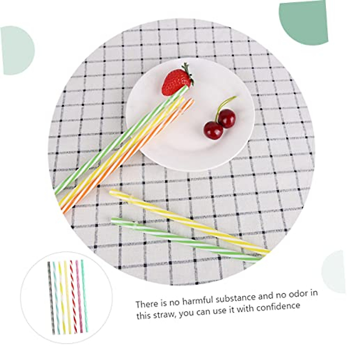 SOLUSTRE 20pcs Color Striped Straws Reusable Straws Wedding Straws Paper Cocktail Drinking Straws Party Paper Cocktail Straws Paper Straws Coffee Straw Disposable Set Pp Baby