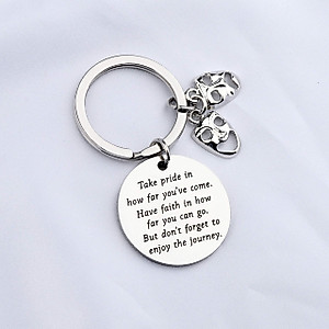 FUSTMW Drama Keychain Theater Gift Comedy Tragedy Masks Keychain Drama Graduation Gifts for Drama Students Actor Actress Gift