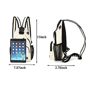 Gkaikpe Crossbody Sling Backpacks Bag for Women&Men Hiking Daypack with Earphone Hole, Crossbody Shoulders Sling Bag for Shipping Camping Travel Sports,Red