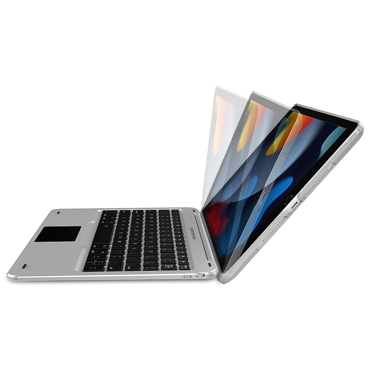 Arteck iPad 9th Gen 10.2-inch 2021 Keyboard Case with Track Pad, Bluetooth Keyboard with Folio Full Protection Case and Touch Pad for Apple 10.2-inch iPad 9 iPad 8, 7 with 130 Degree Swivel Rotating