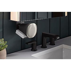 KOHLER K-81147-SLE-DA1 Maxstow Medicine Cabinet with LED Light, Mirror Door & Staggered Shelves, Rectangular Frame, 17" x 40"