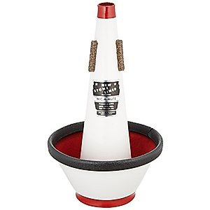 Humes & Berg New Stone Lined Mic-A-Mute 154 Trombone, Black, red, white