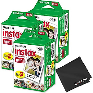 Boomph's Fujifilm Instax Mini Instant Film Kit: 60 Shoots Total, (10 Sheets x 6) - Capture Memories Anytime, Anywhere