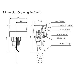 Flow Switch,Boxwizard Flow Switches 1/2 Water/Paddle Flow Switch Thread Connection Spdt Contacts Red(Partial Stainless Steel Type) Water Flow Switch