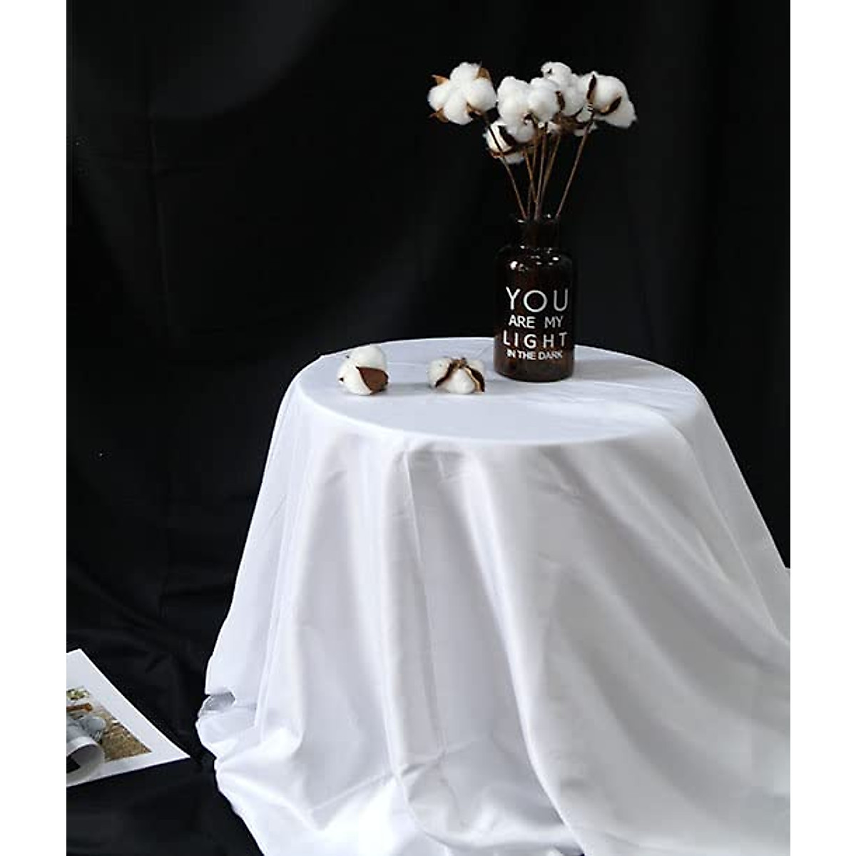 HMTFOTO 5X7ft Video Studio Solid White Photography Backdrop Background Chromakey Muslin Portrait Background Screen for Photography