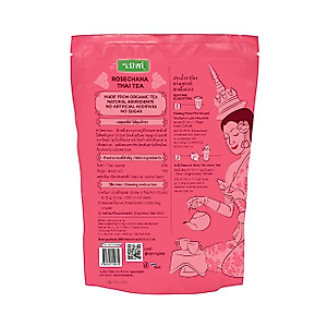 Raming Pink Thai tea mix, Rosechana - dye free, 100% Natural loose leaf Assam & Beetroot, Makes Thai iced tea, milk boba tea - Original Thailand, 227g (8 oz)