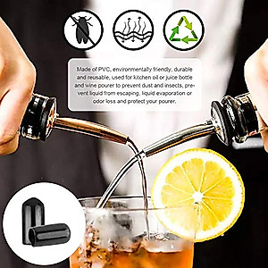 WXJ13 Pack of 200 Pourers Dust Covers with Box, Liquor Bottle Pour Spout Cover Rubber Caps, Black