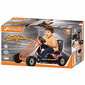 Hauck Lightning - Pedal Go Kart | Pedal Car | Ride On Toys for Boys & Girls with Ergonomic Adjustable Seat & Sharp Handling - Orange, Large