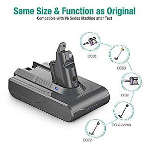 FirstPower 4.0Ah V6 Battery Replacement - Compatible for V6 SV04 DC58 DC59 DC61 DC62 DC72 DC74 Absolute Animal Motorhead Slim SV03 SV04 SV05 SV06 SV07 SV09…