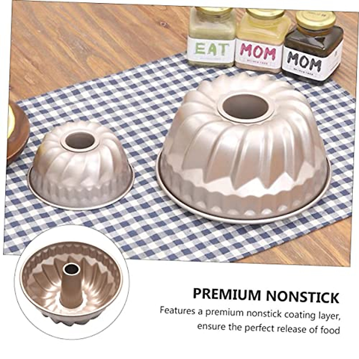 UPKOCH 2pcs cake mold baking dishes for oven round cake baking fluted cake pan nonstick fluted tube pan cookie cutters cupcake DIY Kitchen Gadget baking supplies biscuit Non-stick coating