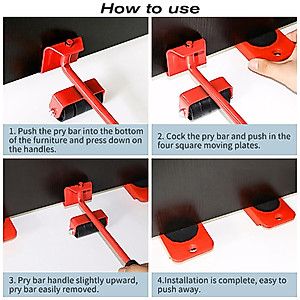 DUEBEL Lifter Furniture Sliders for Hardwood Floors Jack Furniture Dolly Appliance Dolly for Moving Pads Furniture Movers Sliders 150KG (330LBS)